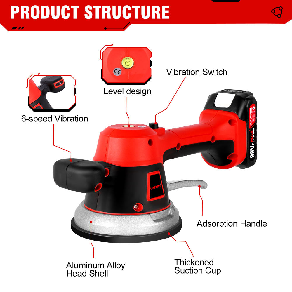 ONEVAN 6-Speed Tile Vibration Machine Cordless Automatic Leveling Machine